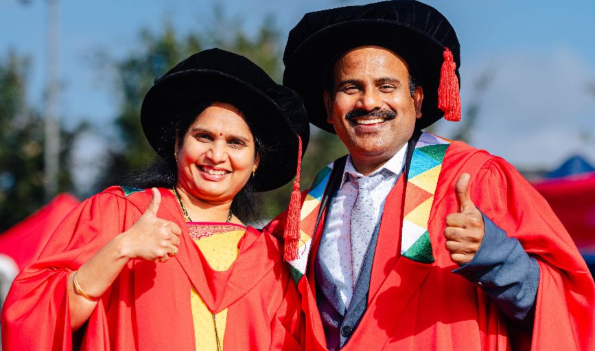 Married couple celebrates double PhD graduation at UKZN
