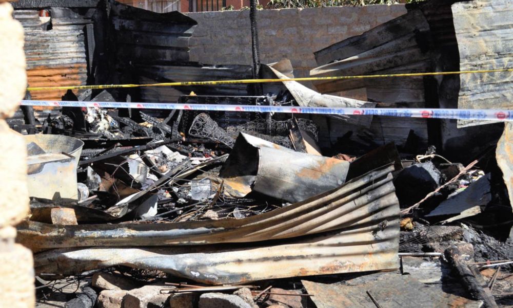 Shack fire horror
