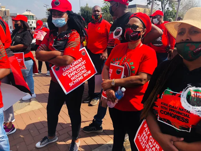 Nehawu members picket in PMB demanding permanent employment and ...