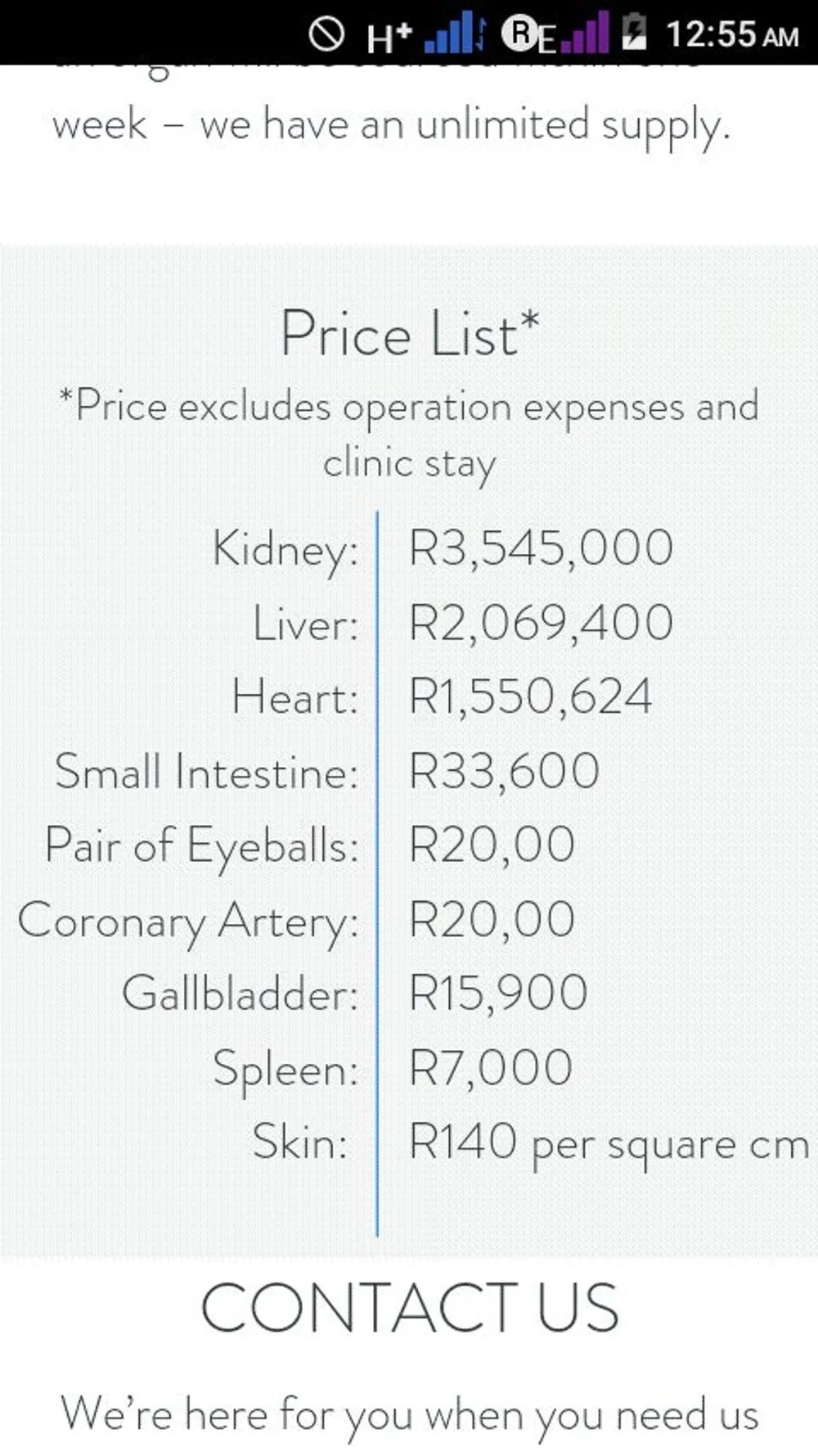 Organs for sale: a heart costs R1.5m