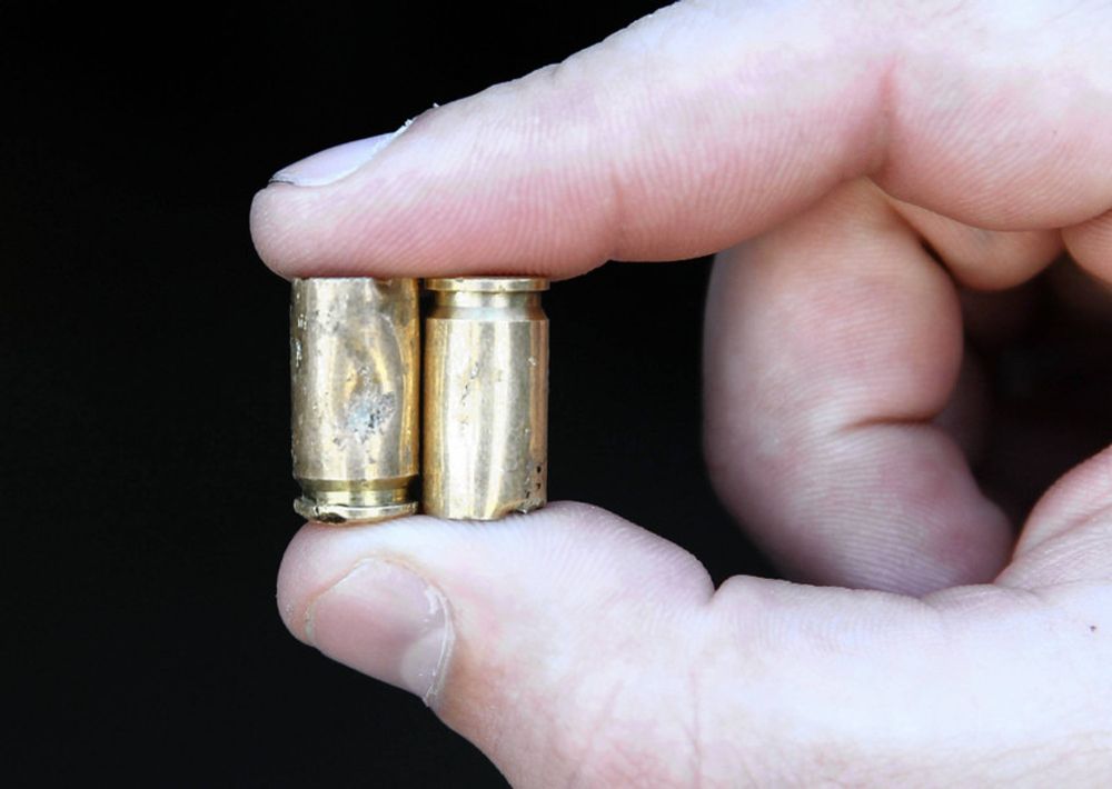 Blue light shooting victim in the dark