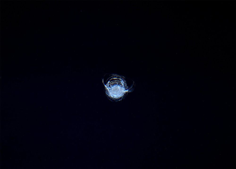 Space debris chips International Space Station