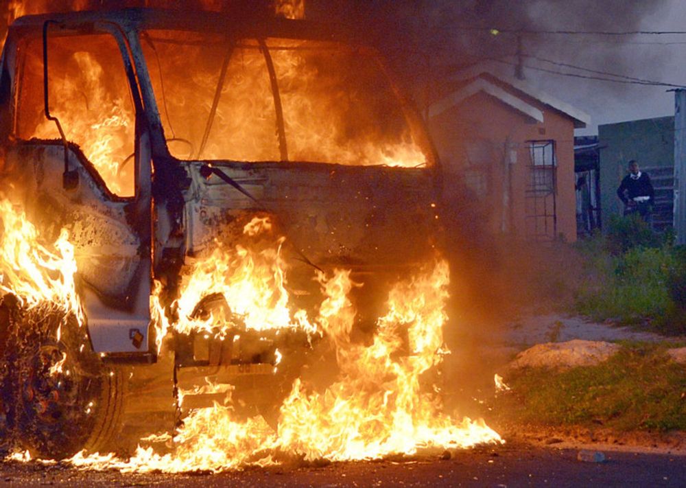 Taxi drivers on rampage