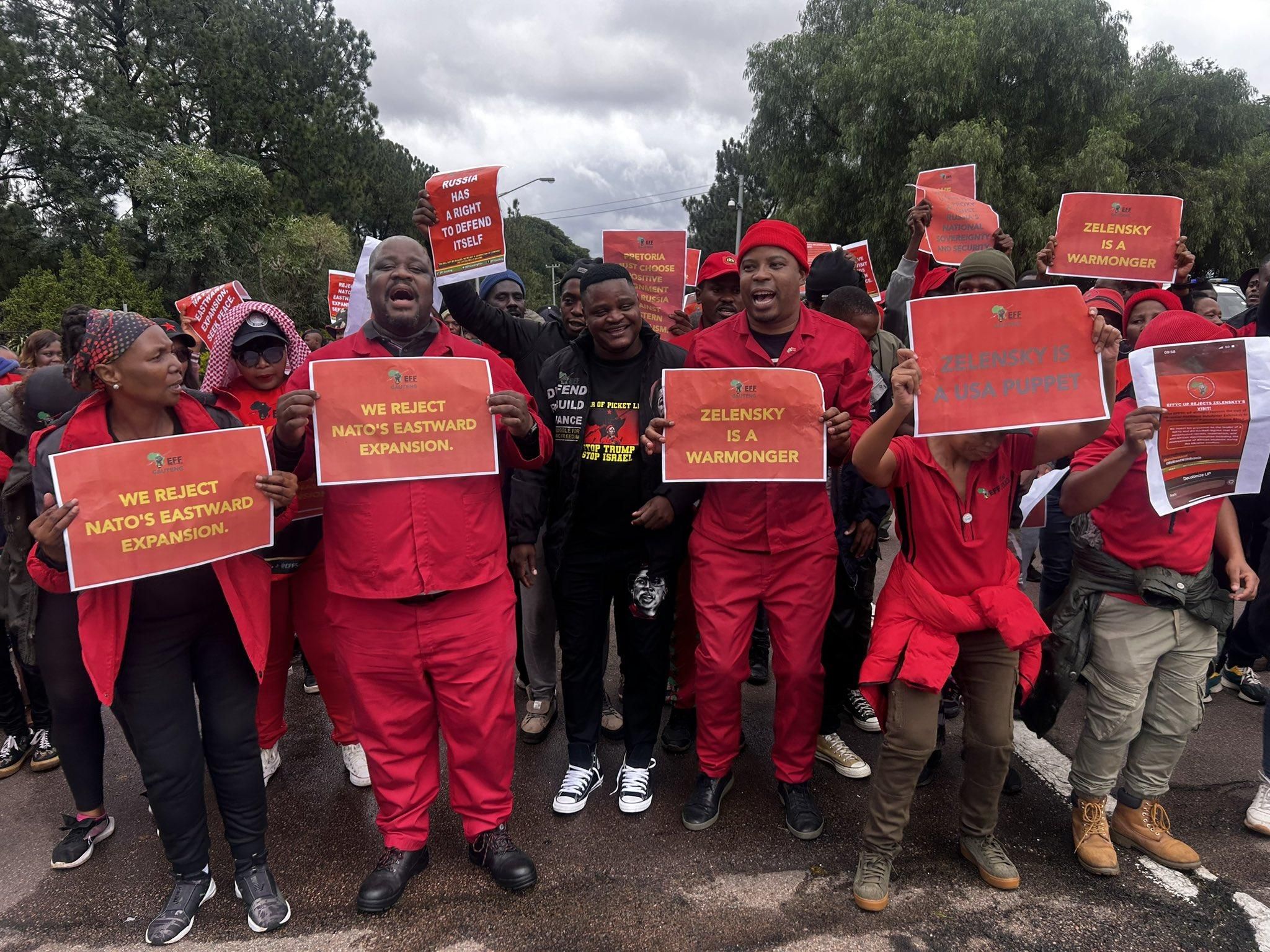 EFF, MKP, SACP unite in protest outside Union Buildings against ...