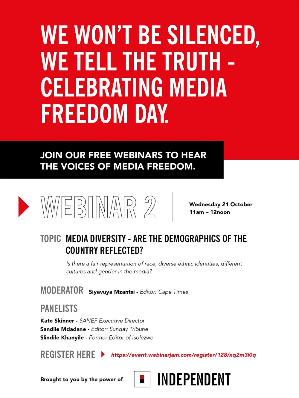 Join our free webinars to hear the voices of media freedom