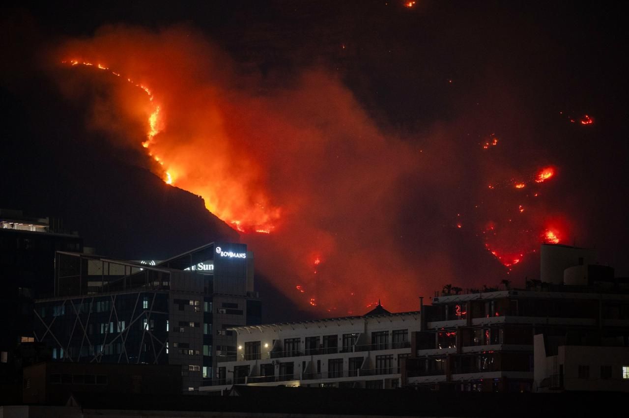 Table Mountain fire: Firefighters battle fierce flames as trails and ...