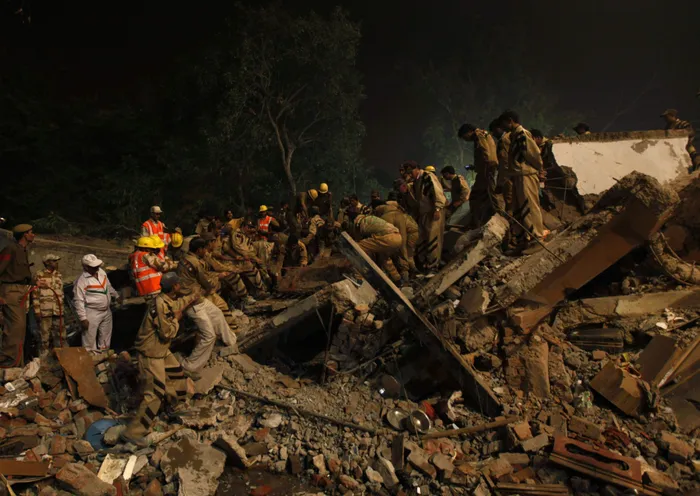 Building collapses in New Delhi