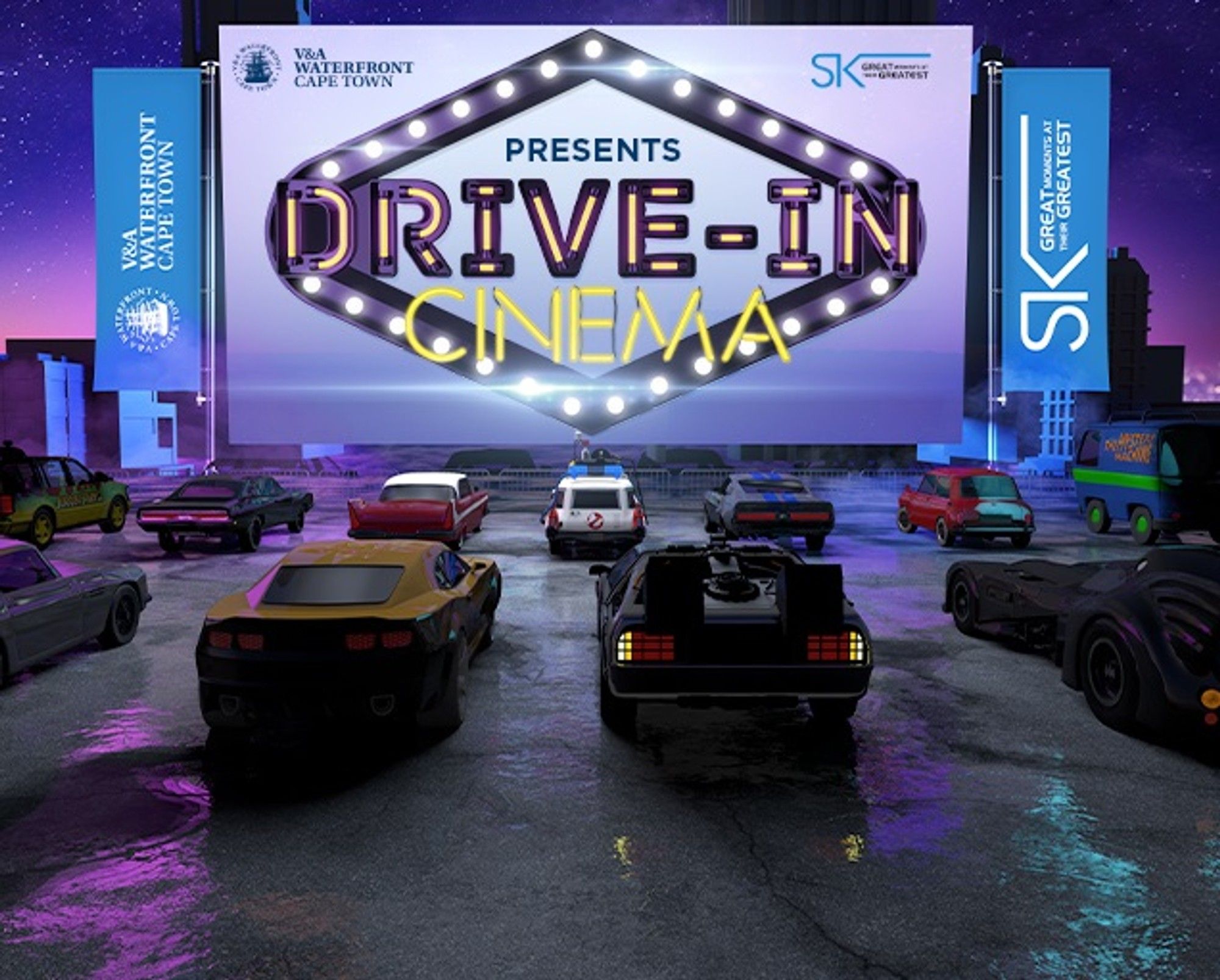 Drive-in movie experience at V&A Waterfront