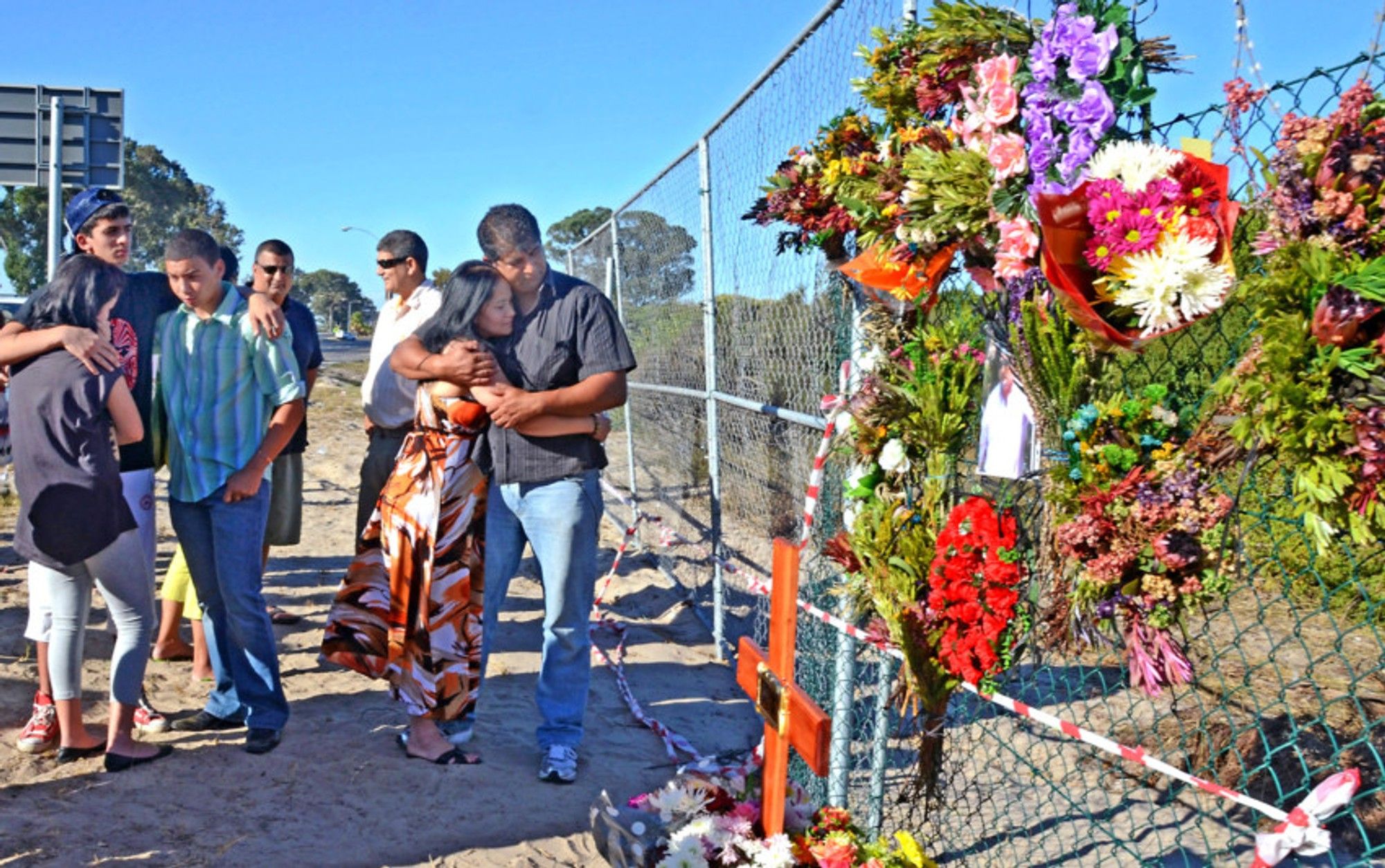 Beeka’s family at scene of his death