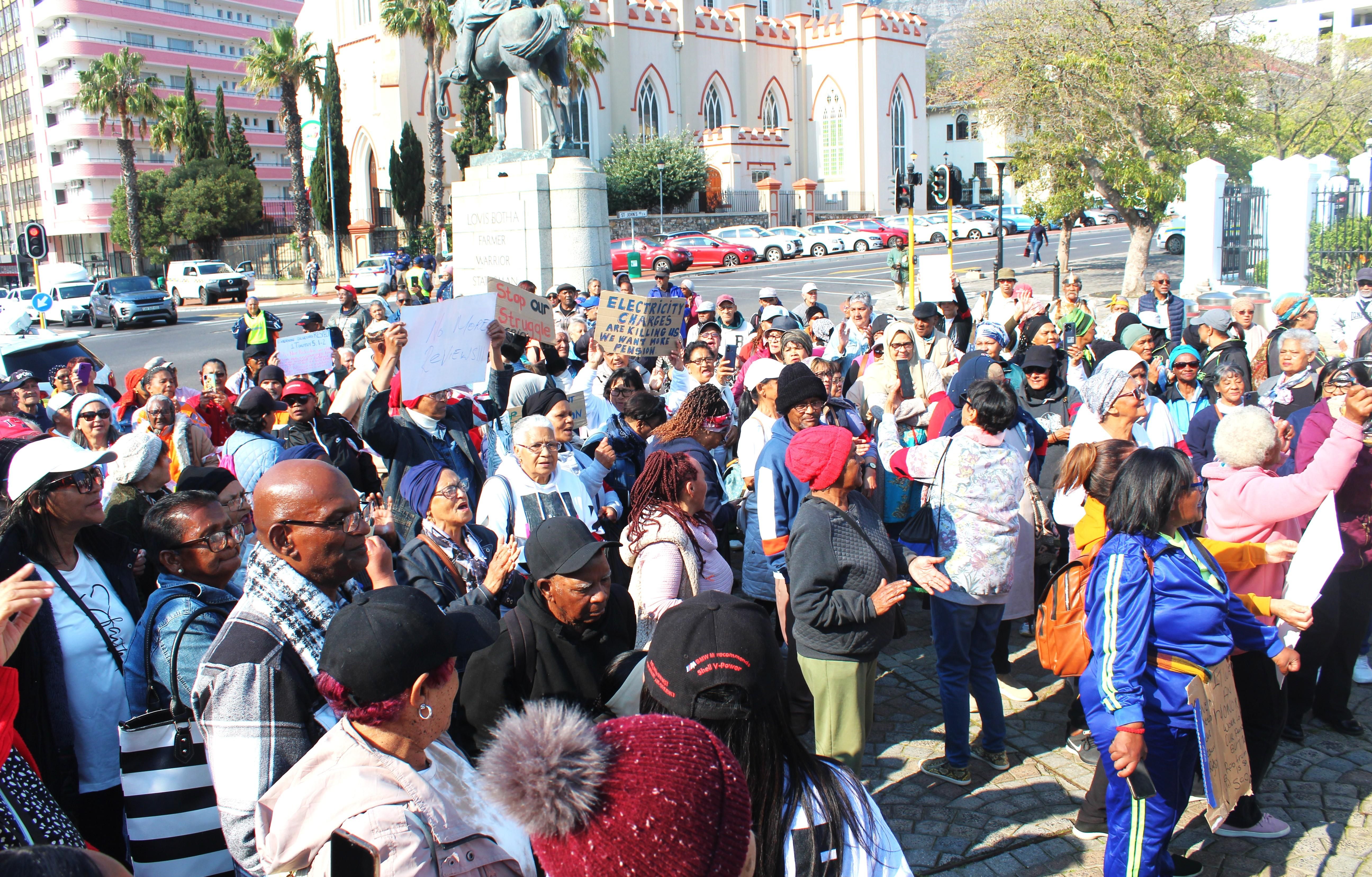 Seniors rally for respect and improved services from SASSA at Parliament