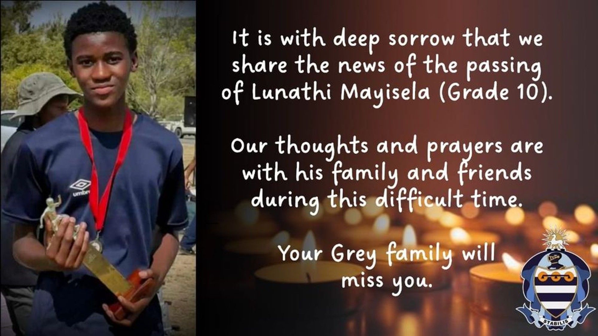 Tributes pour in following death of Grey College learner, Lunathi Mayisela