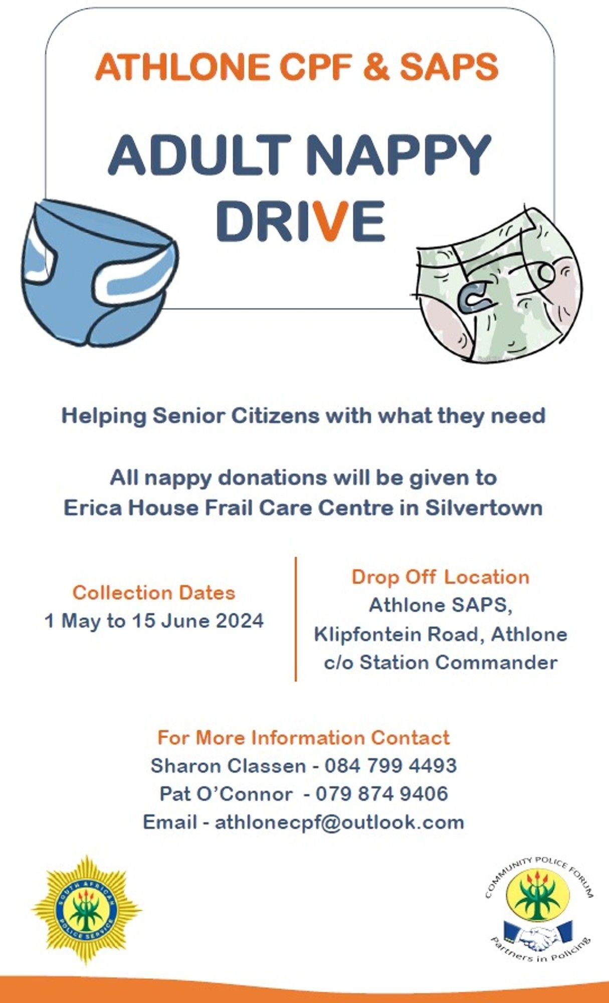 Athlone CPF and SAPS host adult nappy drive