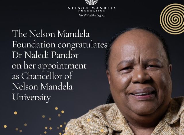 Dr Naledi Pandor appointed Chancellor of Nelson Mandela University