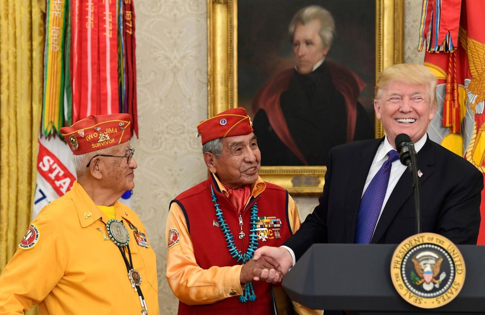 WATCH: Trump refers to 'Pocahontas' in meeting with Native American ...