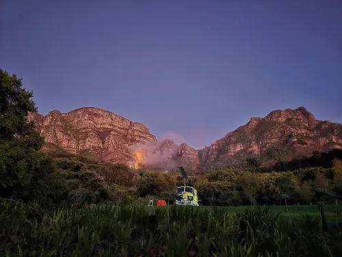 Newlands fire flares up overnight