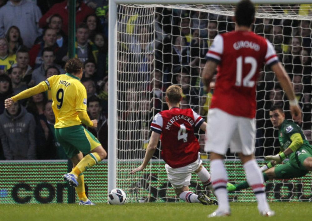 Gunners in shock defeat to Norwich
