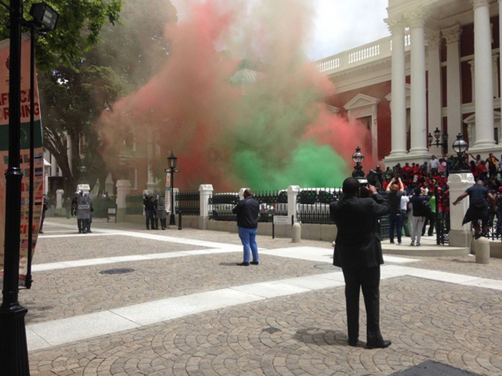 PICS: Chaos outside Parliament