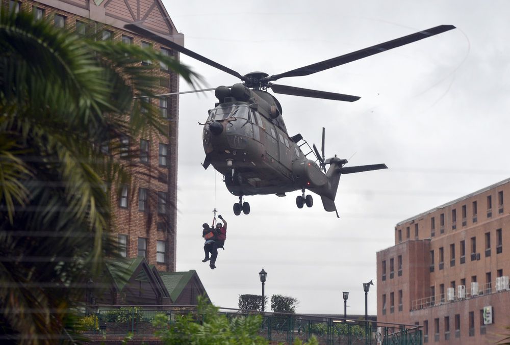 PICS: SA Air Force helicopters used to rescue hotel guests, residents ...