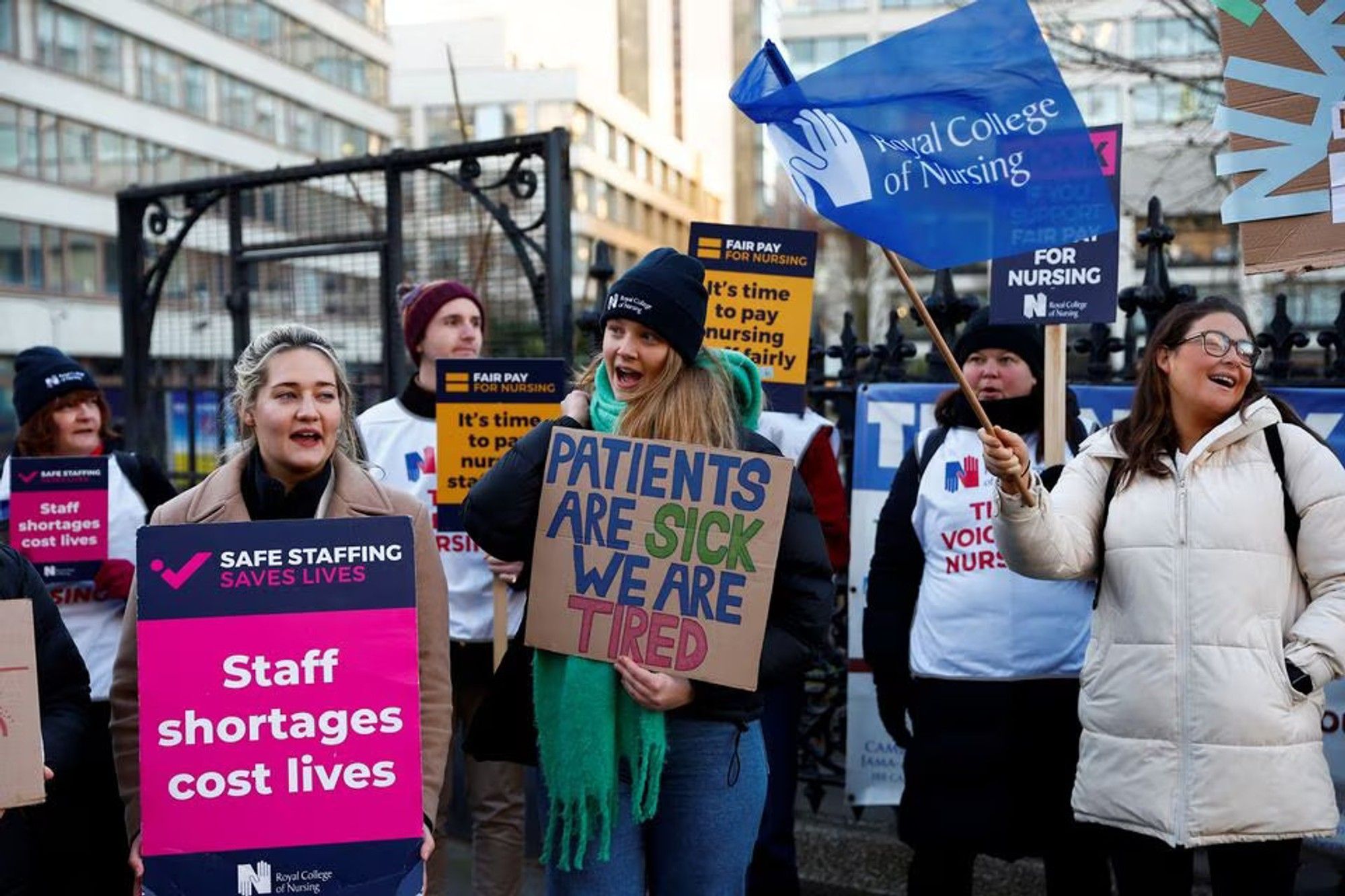 British workers stage largest strike in history of health service