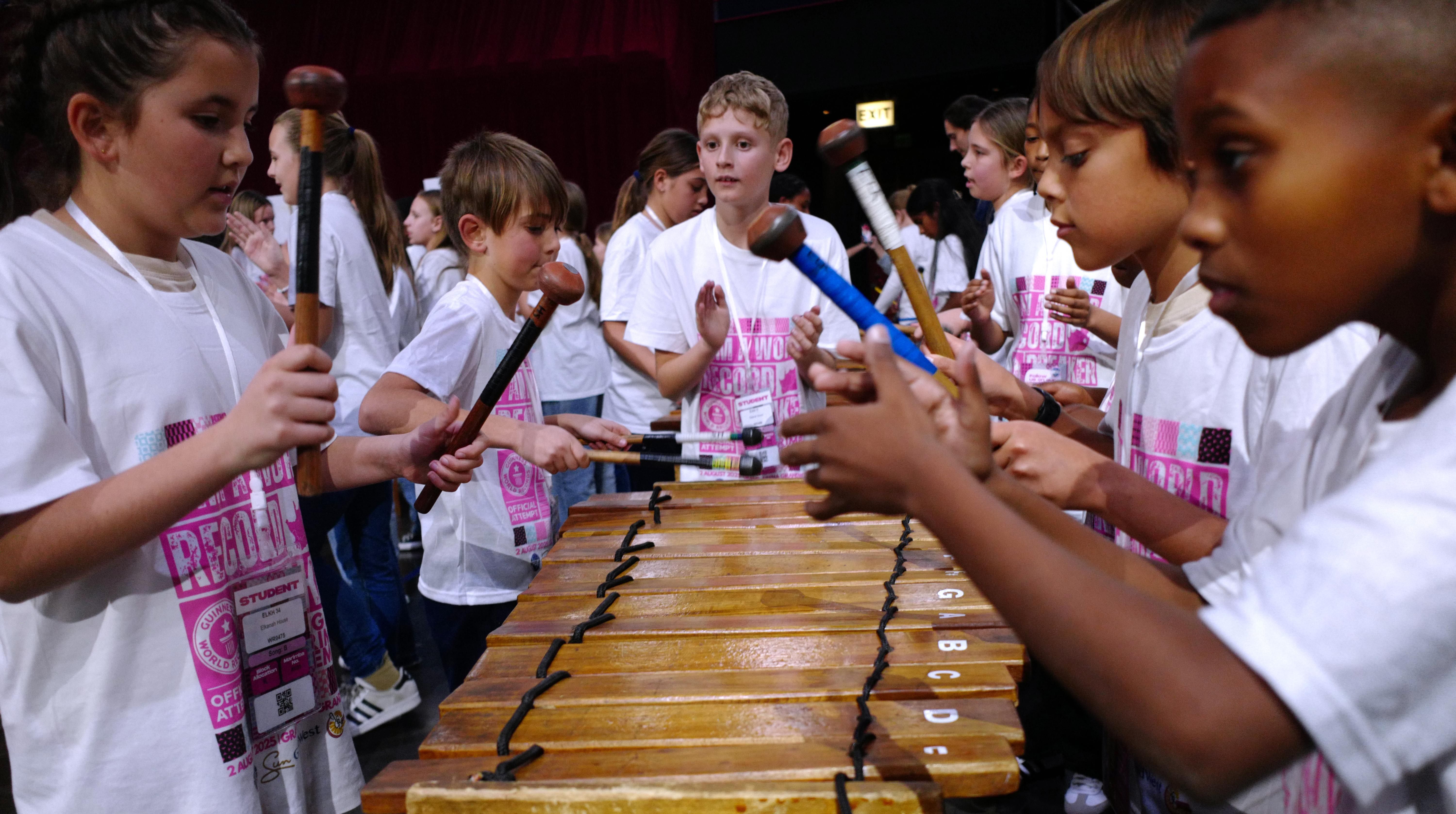 Marimba players unite to break world record in South Africa