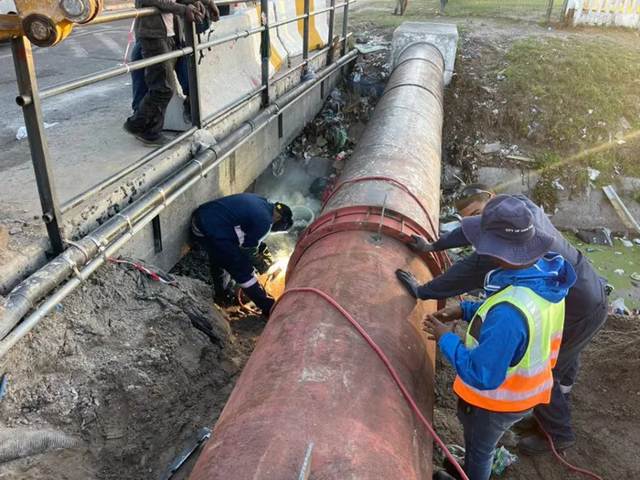 Water pipe being recharged as City works to restore its normal pressure