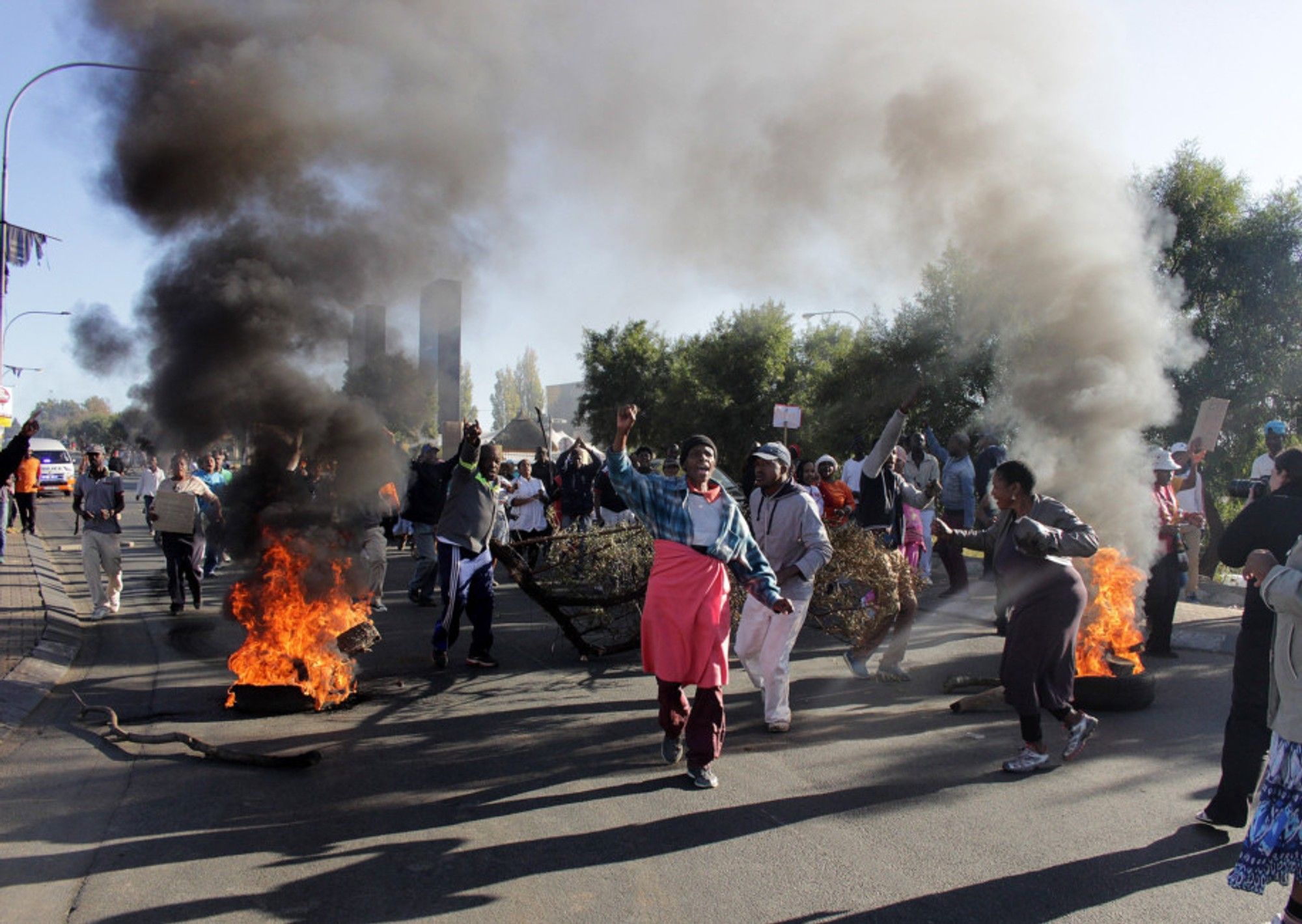 Protesters block Soweto street