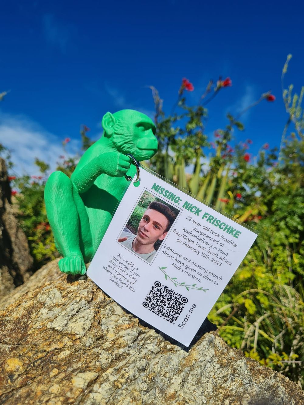 Family of missing German tourist, Nick Frischke, wants green monkeys to ...