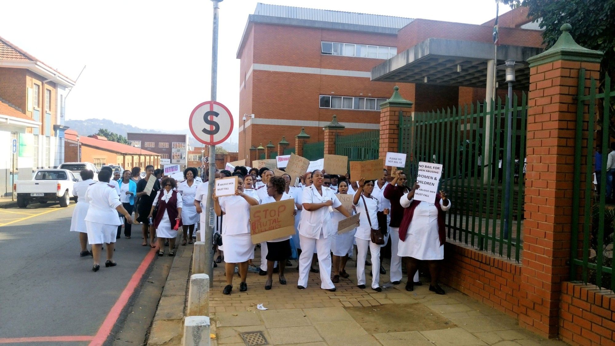 Colleagues protest against nurse’s alleged killer