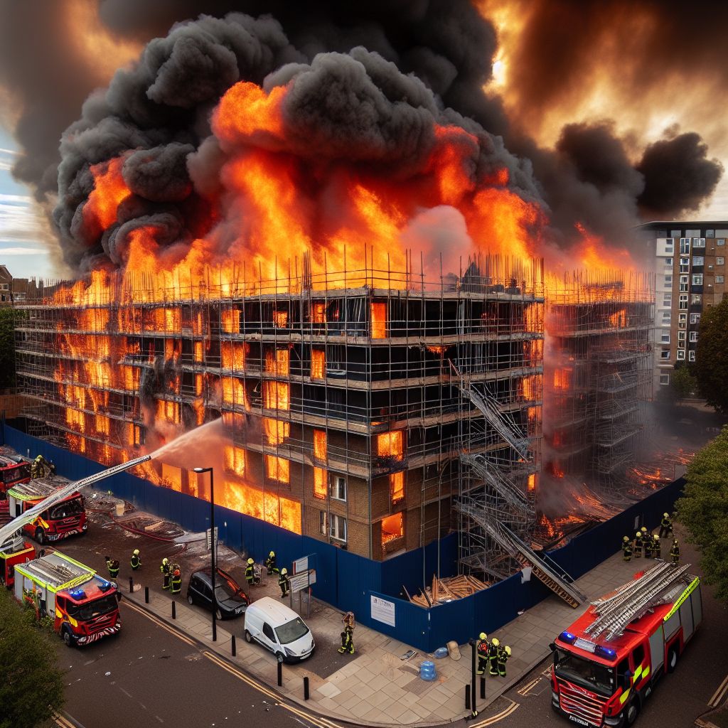 Fire engulfs building under renovations for student accommodation in ...