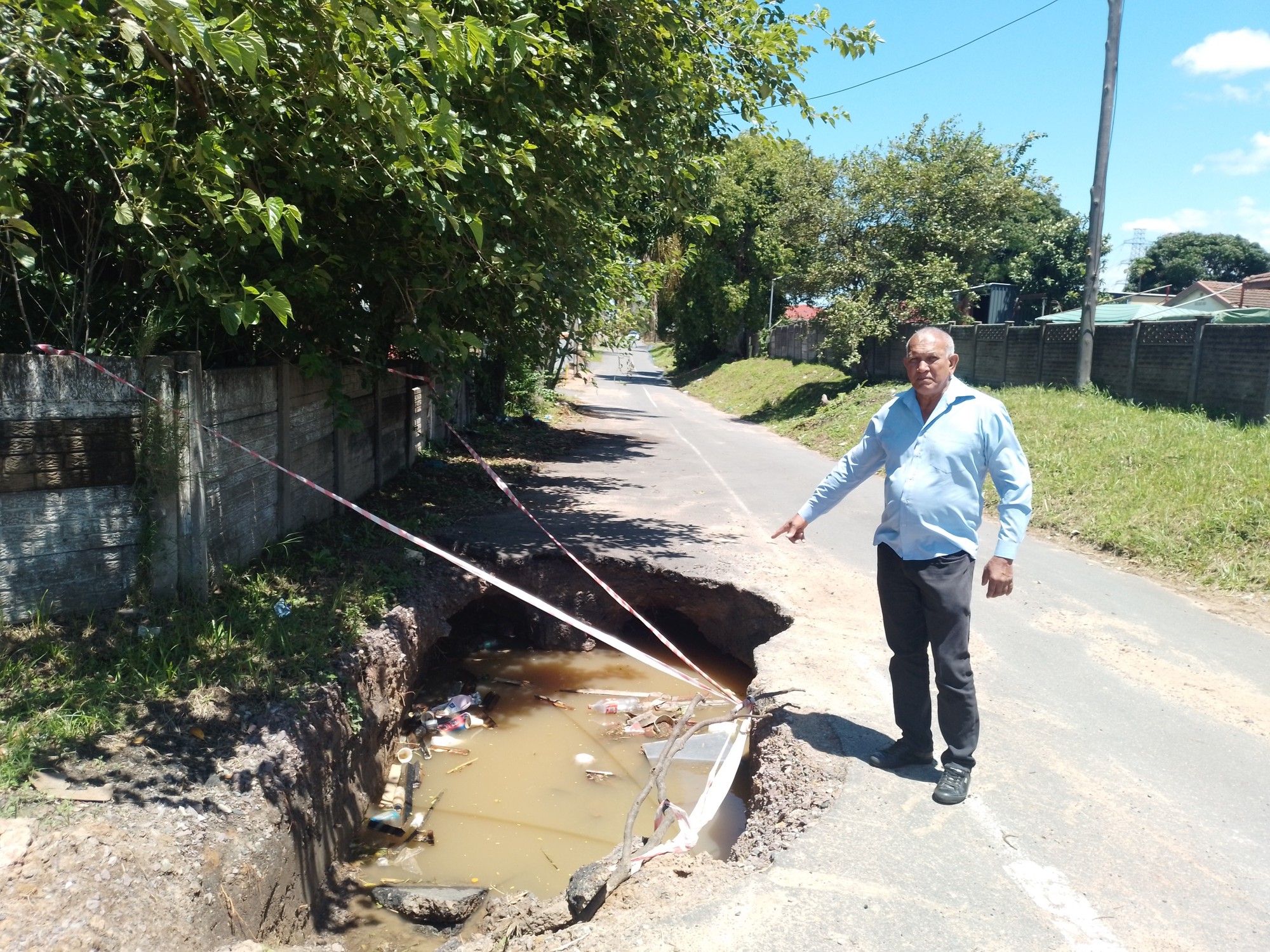 Merebank community live with sinkhole left open by eThekwini contractor