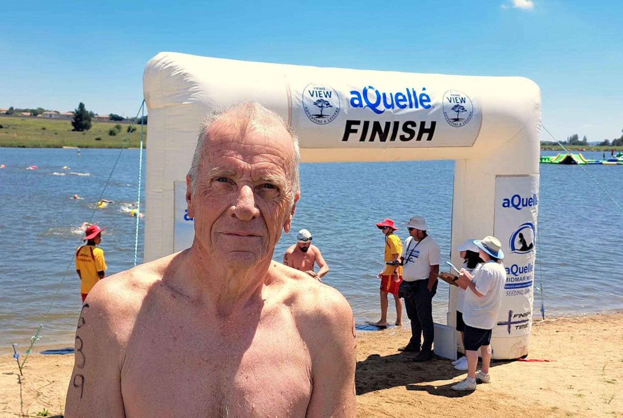 73-year-old swimmer gets ready to take part in his third aQuellé Midmar ...