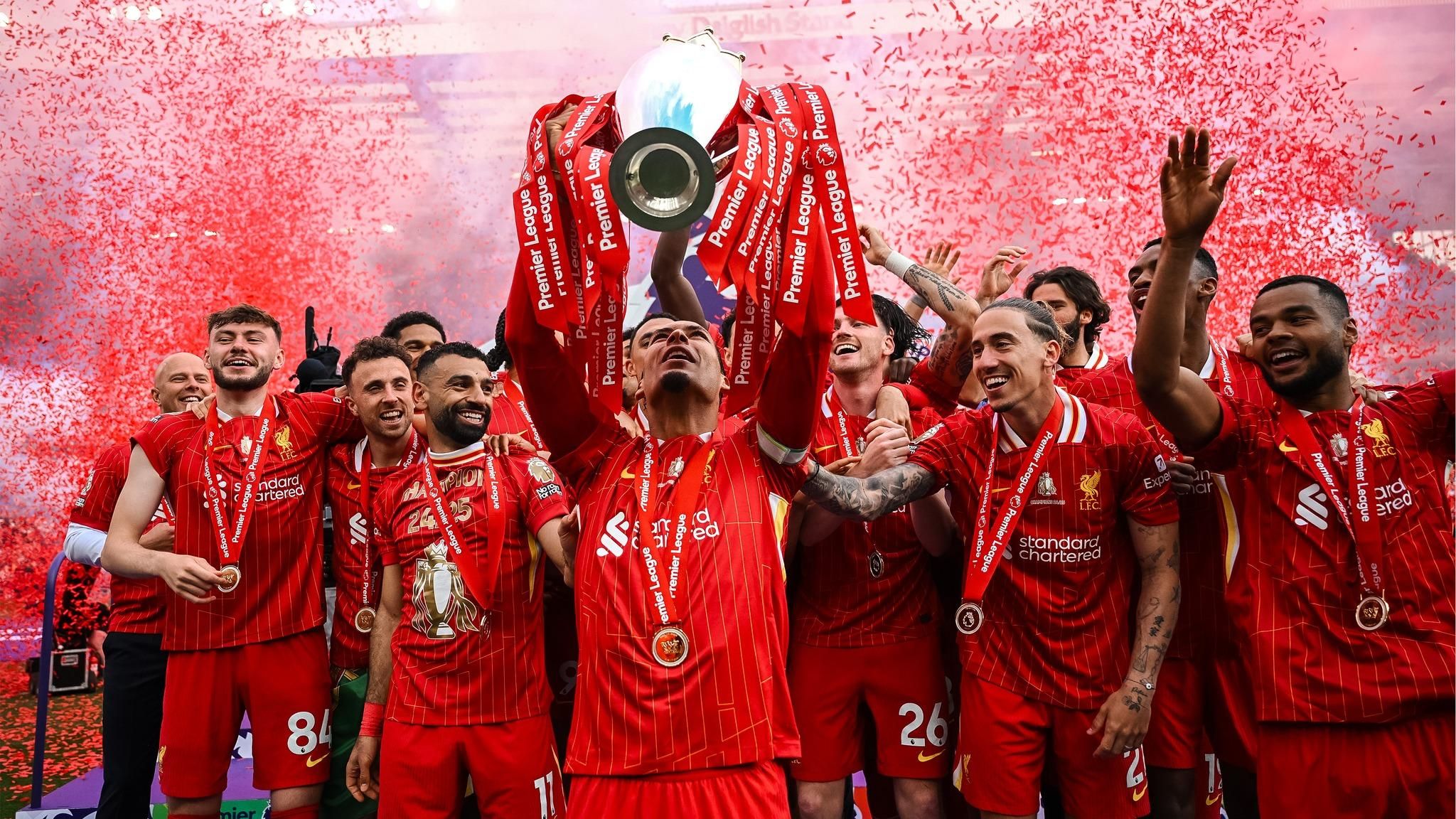LOOK: Liverpool lift Premier League trophy after Palace draw